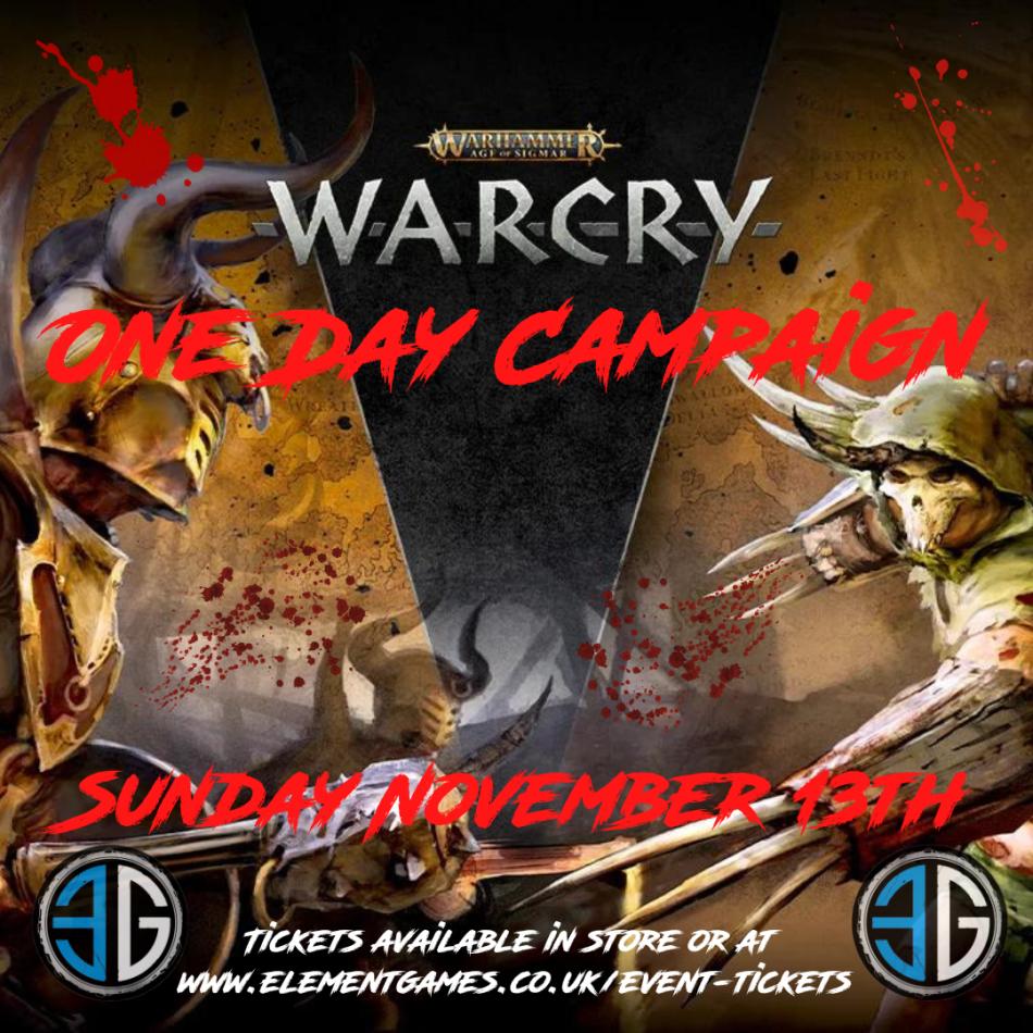Warcry One Day Campaign Sun 13th Nov - Event Tickets